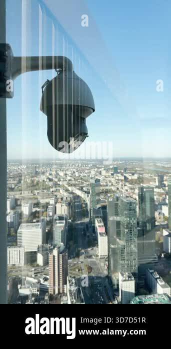 Warsaw, Poland - October 21, 2025: Surveillance, Cityscape height view ...