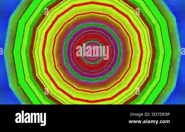 Seamless tunnel video loop screensaver with vibrant colors creating a ...