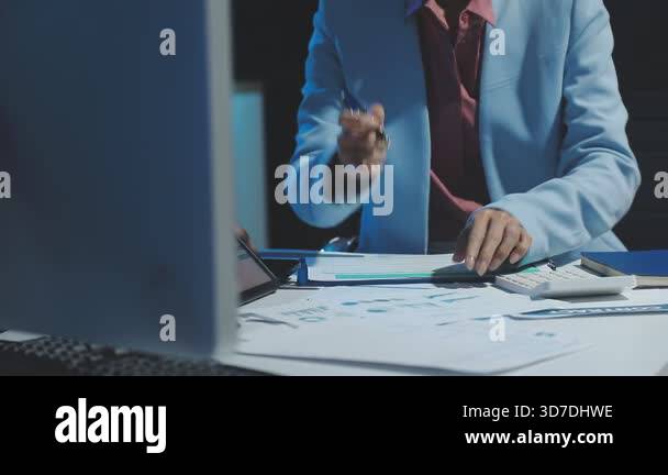 business team working with computer in modern office Stock Video ...