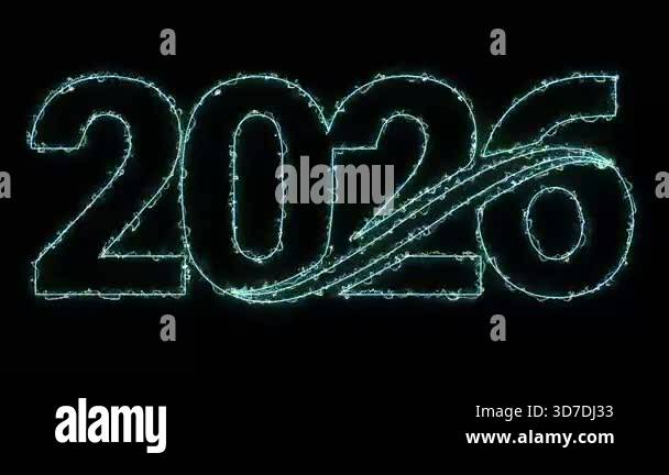 Beautiful happy new year 2026 multiple colors text design Stock Video ...