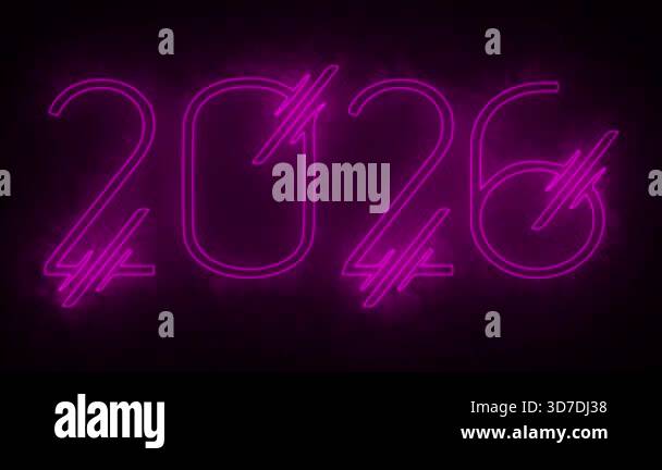 Beautiful happy new year 2026 multiple colors text design Stock Video ...