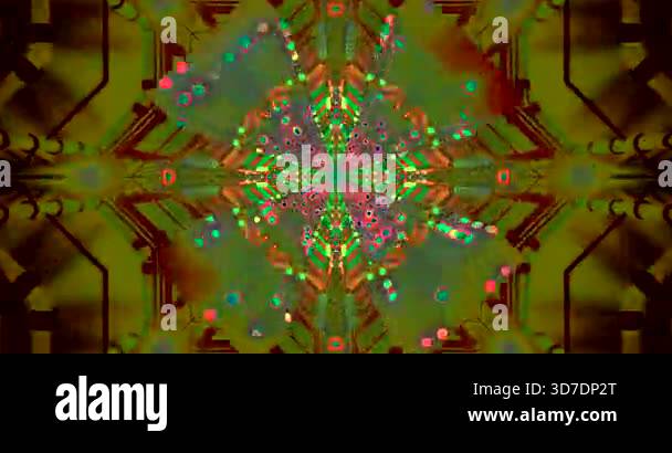 Seamless tunnel video loop screensaver with vibrant lights and ...