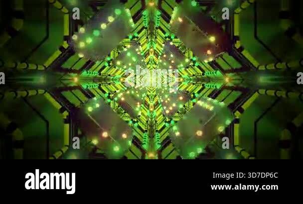 Seamless tunnel video loop screensaver with vibrant lights and ...