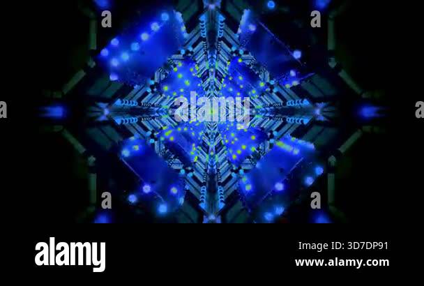 Seamless tunnel video loop screensaver with vibrant lights and ...