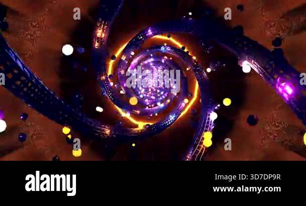 Endless spiral tunnel video loop creates a mesmerizing visual effect ...