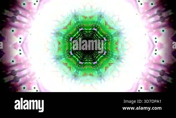 Seamless tunnel video loop with vibrant colors and intricate patterns ...