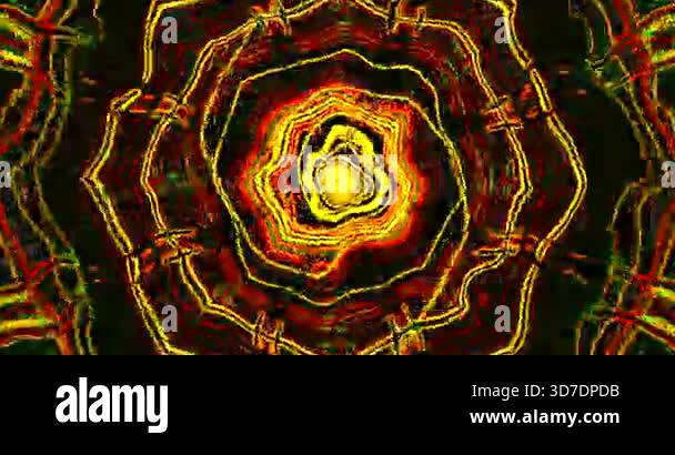 Endless tunnel video loop displays vibrant colors in a seamless and ...