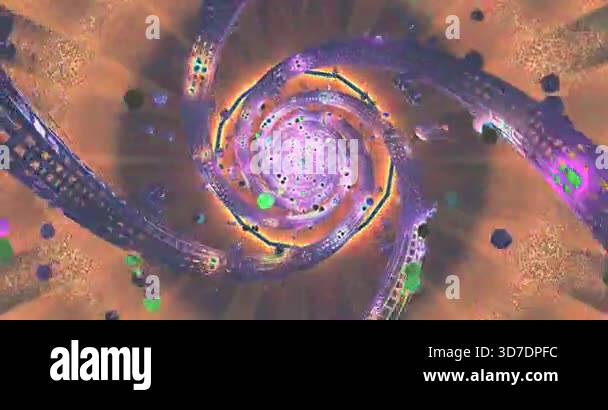 Endless spiral tunnel video loop creates a mesmerizing visual effect ...