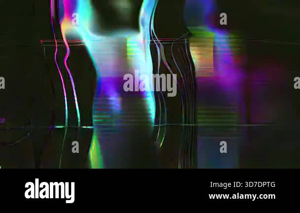 Abstract Glitch Art with Neon Human Form Stock Video Footage - Alamy