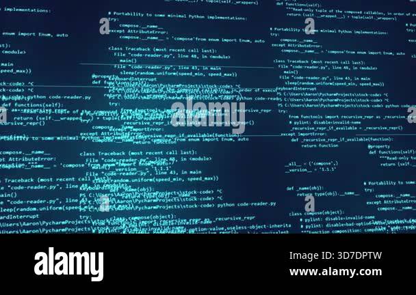 computer programming coding software developing abstract background, animation of digital data ...