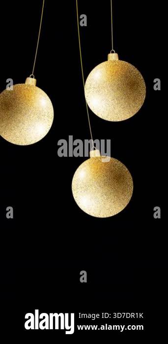 hanging and moving Christmas ball isolated on the dark background ...