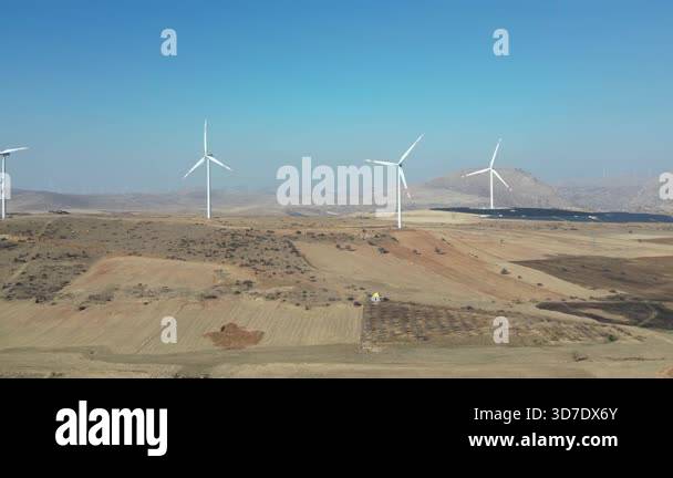 Wind turbines landscape. High quality 4k footage Stock Video Footage ...