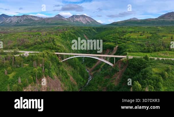 Bridge over deep alaskan gorge Stock Videos & Footage - HD and 4K Video ...