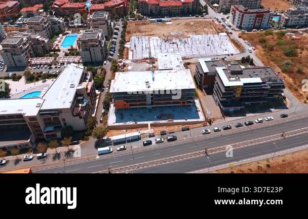 Varna, Bulgaria, 29 June 2025: Wide view of a new construction site ...