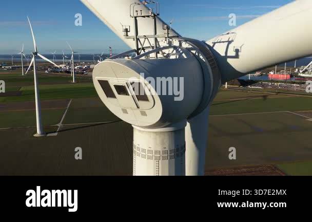 wind energy in the Eemshaven, renewable energy resource in industrial ...