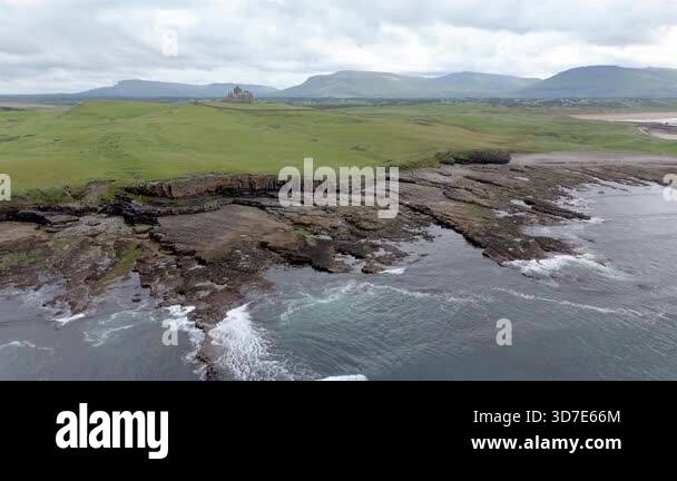 Aerial view of Classiebawn Castle on County Sligo, Ireland Stock Video ...