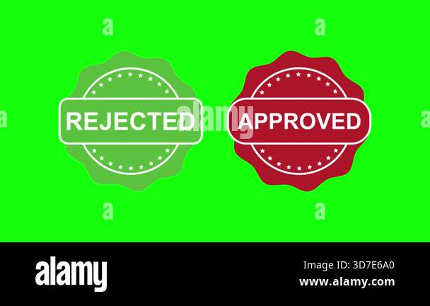 Approved and Rejected Icons on Green Screen Background Stock Video ...
