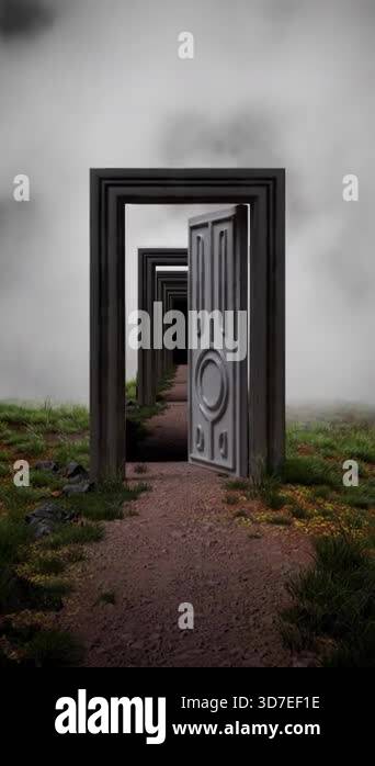 3D loop satisfying door corridor animation Stock Video Footage - Alamy
