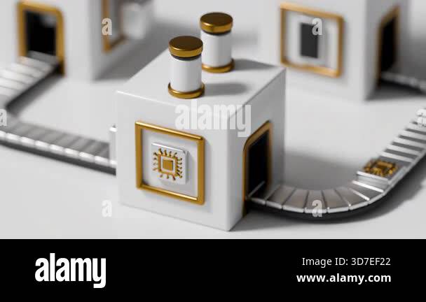 3D loop satisfying factory animation Stock Video Footage - Alamy