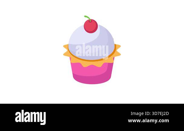 Grab this carefully crafted icon animation of cupcake, birthday cake ...