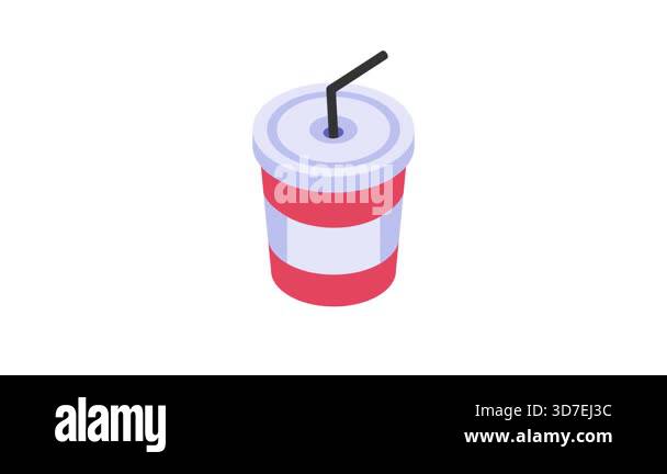 icon animation of a soft drink glass with a straw, perfect for beverage ...