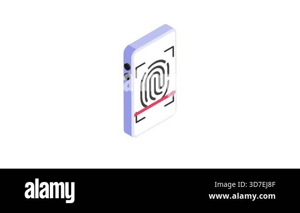 Take a look at this amazing isometric icon animation of biometric lock ...