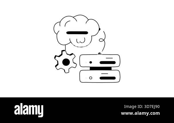 animated icon representing cloud storage and secure data storage ...