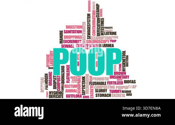 Animated Poop shaped multicolored Wordcloud Stock Video Footage - Alamy