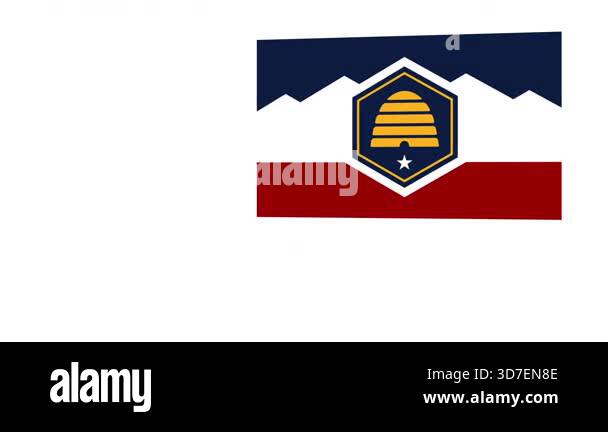 Animated Utah Map & State Flag Showcase. A clean, modern animated ...