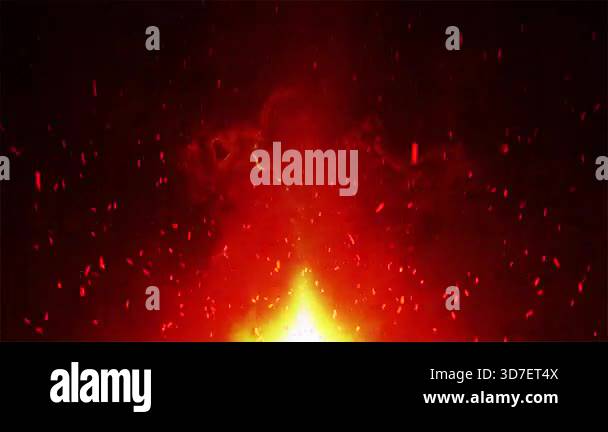 Stunning visuals of a volcanic eruption with glowing lava and ash ...