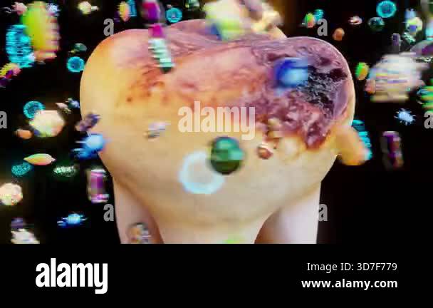 Conceptual 3D animation of a decayed tooth and bacterias Stock Video ...