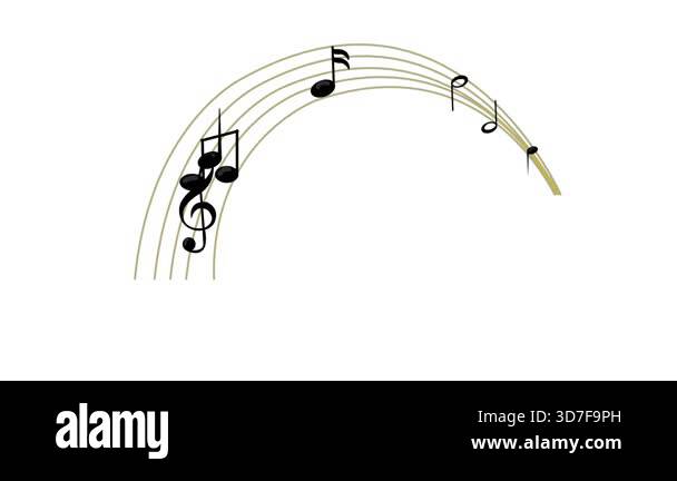 Music Note and Symbols on Curved Lines Stock Video Footage - Alamy