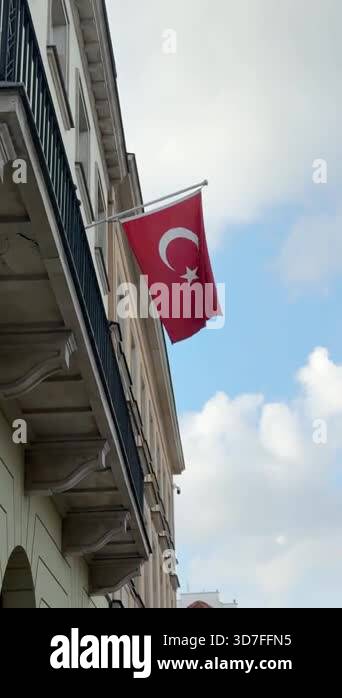 Turkish country flag swaying in the wind. Political symbol of Turkey ...