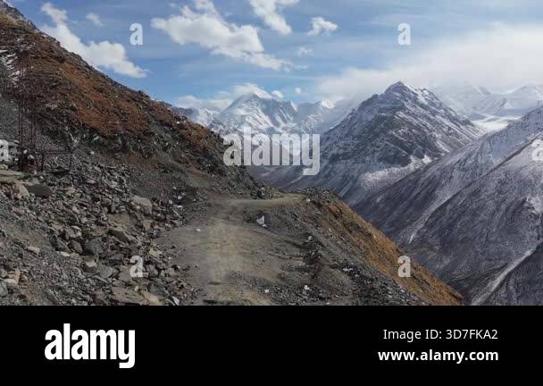 Scenic mountain landscape showcasing rocky terrain and snow-capped ...