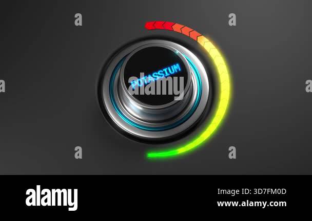 Medical 3D animation of Potassium levels on a circular gauge. Perfect ...