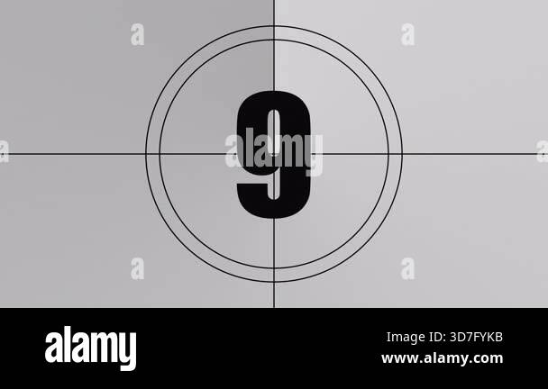 Film Countdown. Old film movie timer count in retro style Stock Video ...