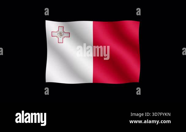 Malta - High quality animation of waving flag on transparent background ...