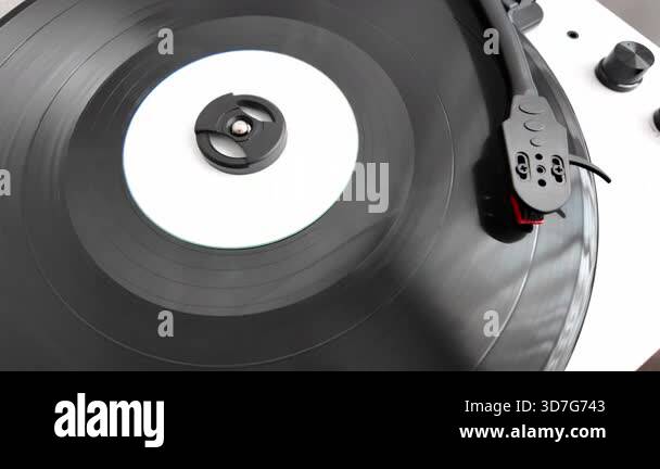 Vinyl turntable with vinyl plate. Gramophone record player. Retro sound ...
