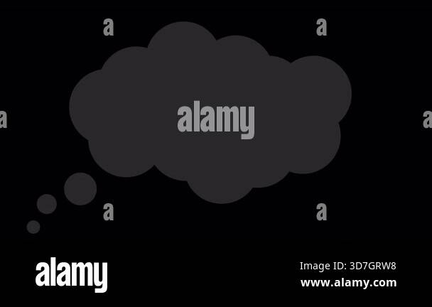 black thought bubble with subtle glow on transparent background ...