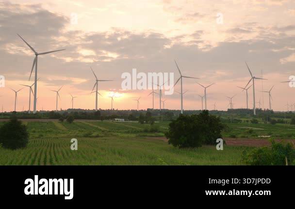 Electricity generating station, Wind turbines power generator in ...