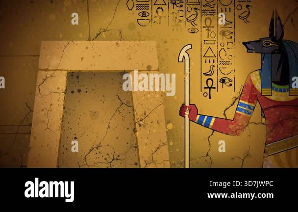 egyptian style motion transition with pyramid stone doors Stock Video ...