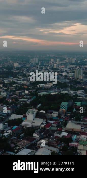 Cityscape with modern resident buildings at dusk. Davao City. Mindanao ...