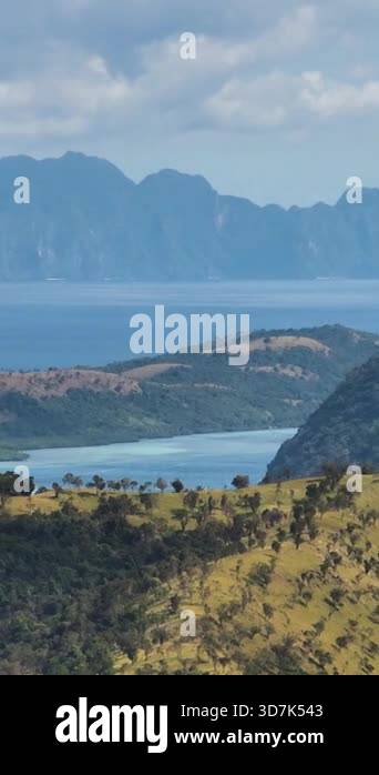 Tropical Island with mountain valleys and green plants. Coron, Palawan ...