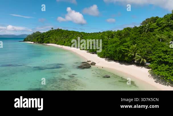 Beautiful view of Tiamban Beach. Blue sky and clouds. Romblon, Romblon ...