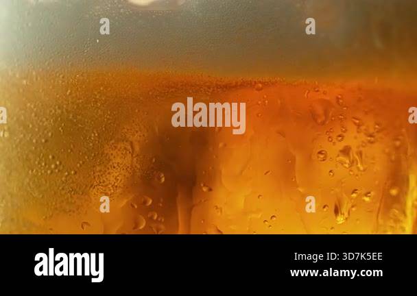 Super Slow Motion of Waving Beer Bubbles and Fresh Foam Background with ...