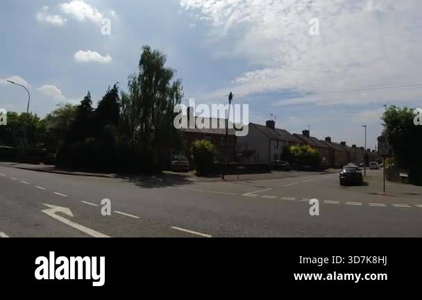 Urban Drive Through British City Streets and Roads with Traffic and ...