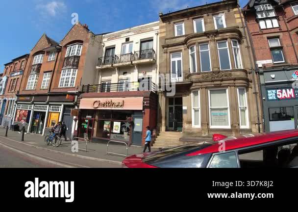 Urban Drive Through British City Streets and Roads with Traffic and ...