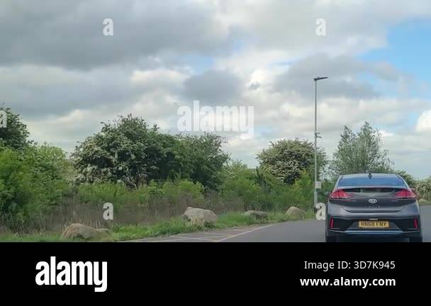 Car Drive on British Highways Between London Luton and Birmingham ...