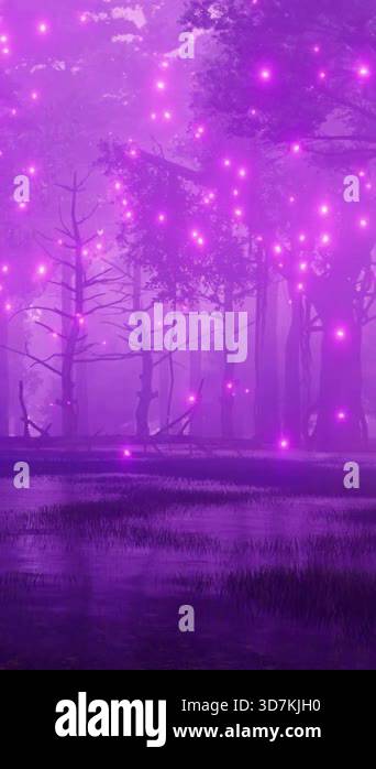 Mysterious woodland scenery on scary forest swamp with mystical fairy ...