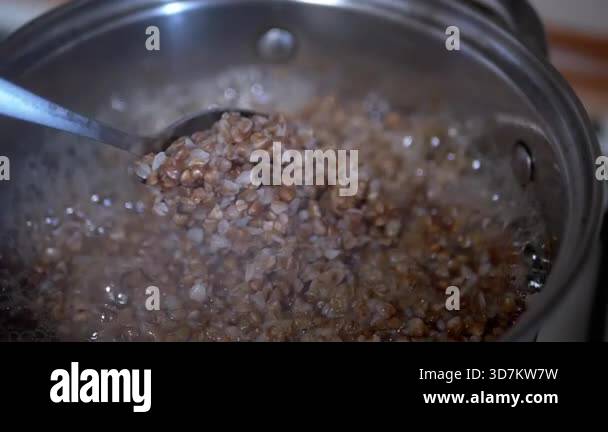 A detailed examination of boiling various grains, showcasing their ...